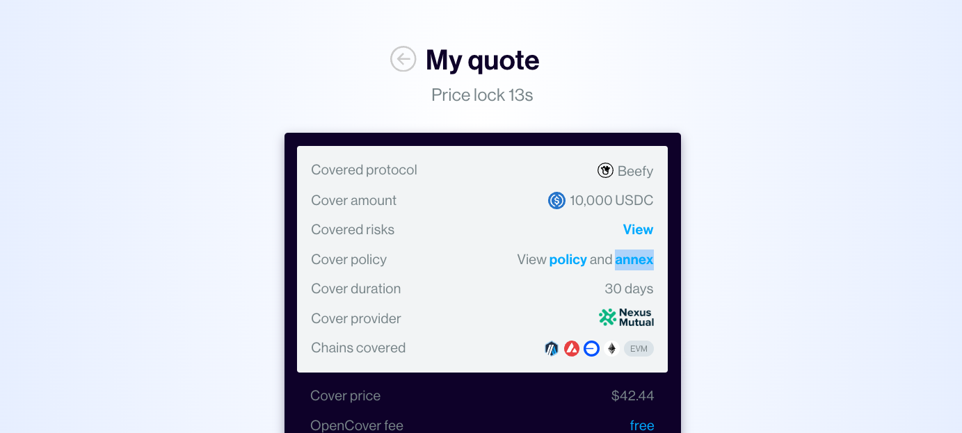 Multi-protocol cover: covered risks and exclusions
